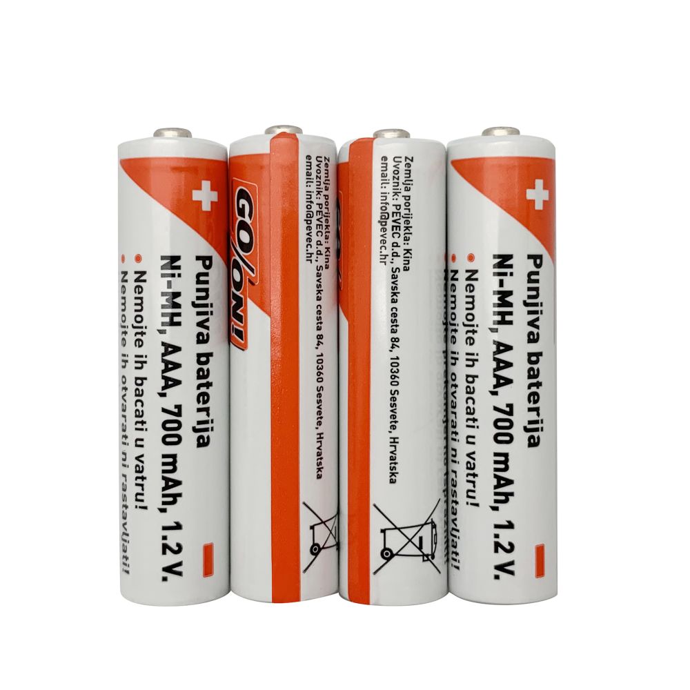 Punjiva baterija NEW GO ON 1,2V AAA 700 mAh 4/1 BLISTER | Pevex