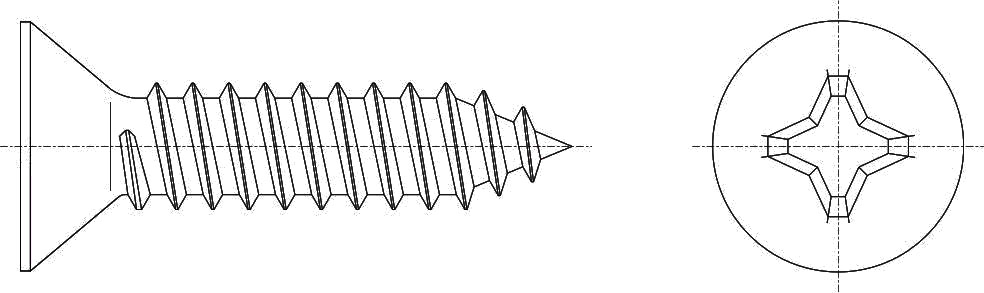 Vijak za lim upuštena glava DIN 7982 4,8x45 ZN | Pevex