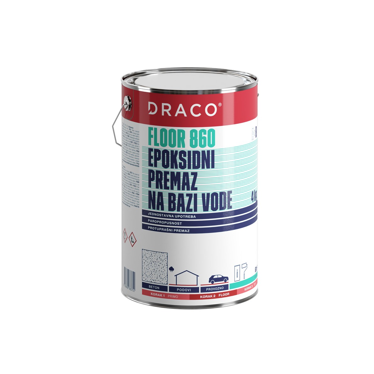 Specijalna hidroizolacija DRACO FLOOR 860 A(20kg) + B(4kg) 24kg RAL ...