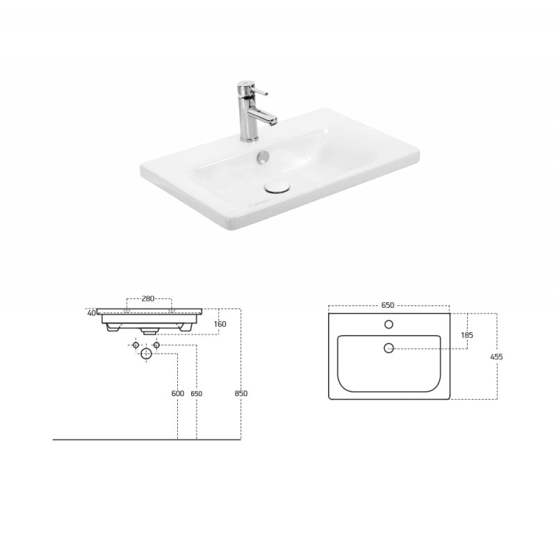 Kupaonski ormarić Omega Paneli Soft Gap 65 S blok, bijeli sjaj | Pevex