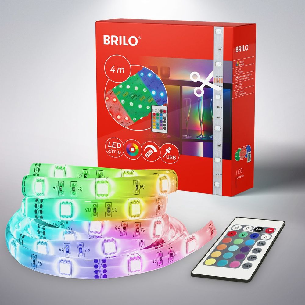 BRILO TRAKA RGB-LED 6W 4m USB | Pevex