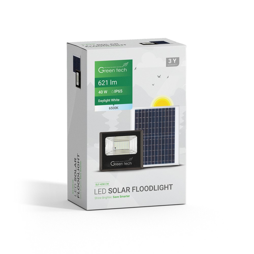Solarna rasvjeta Green Tech LED reflektor 40 W 6500 K IP65 | Pevex