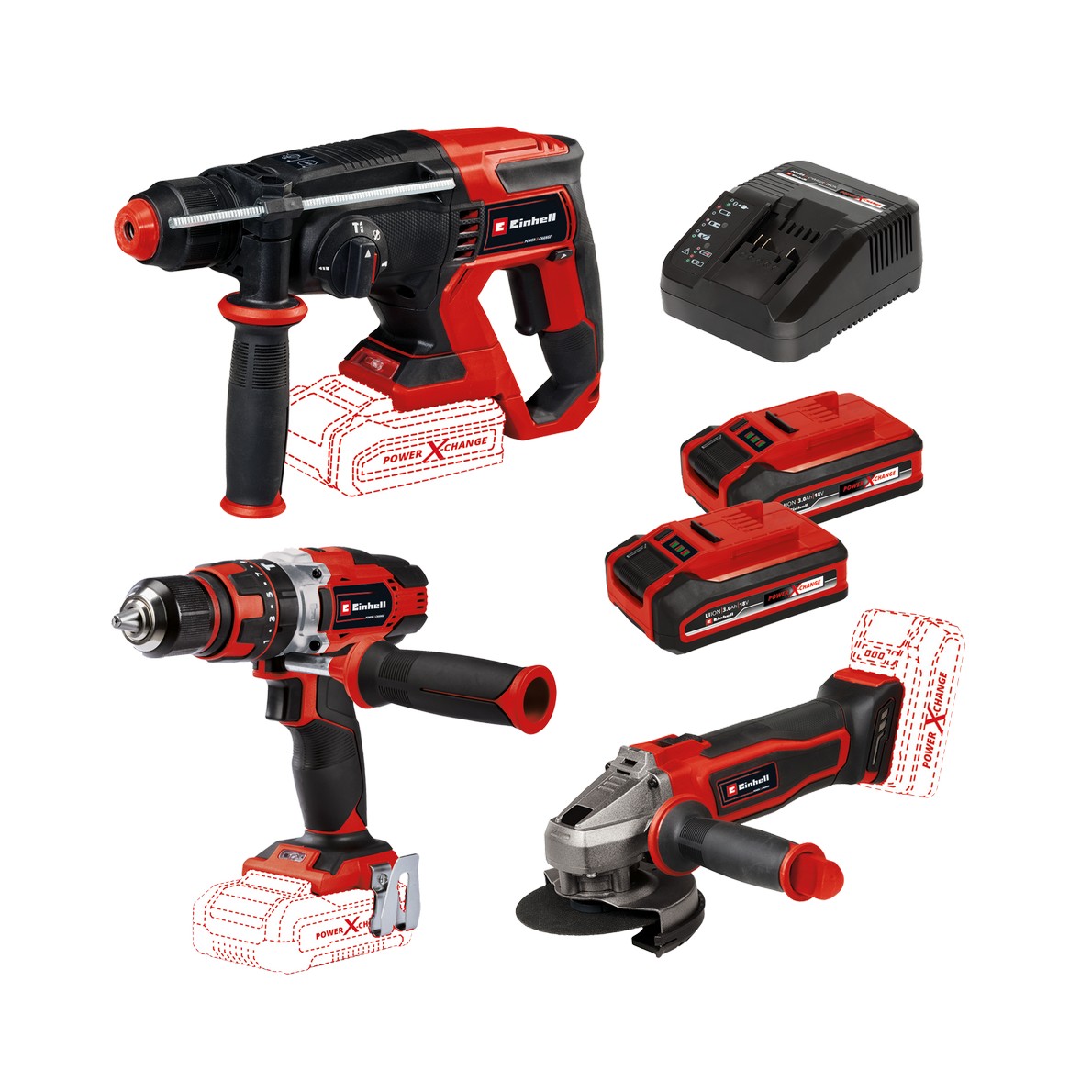 Aku set alata Einhell TE-TK 18/3 Li +2 (CD+AG+HD) | Pevex
