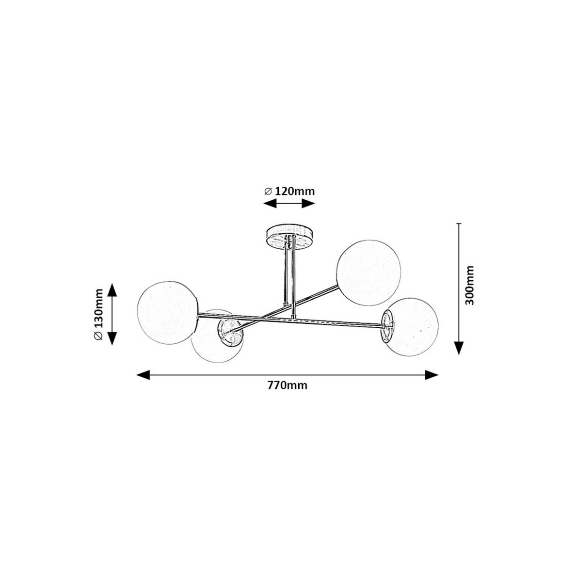 Stropna lampa RABALUX 4xE27 35W G45 KIARA | Pevex