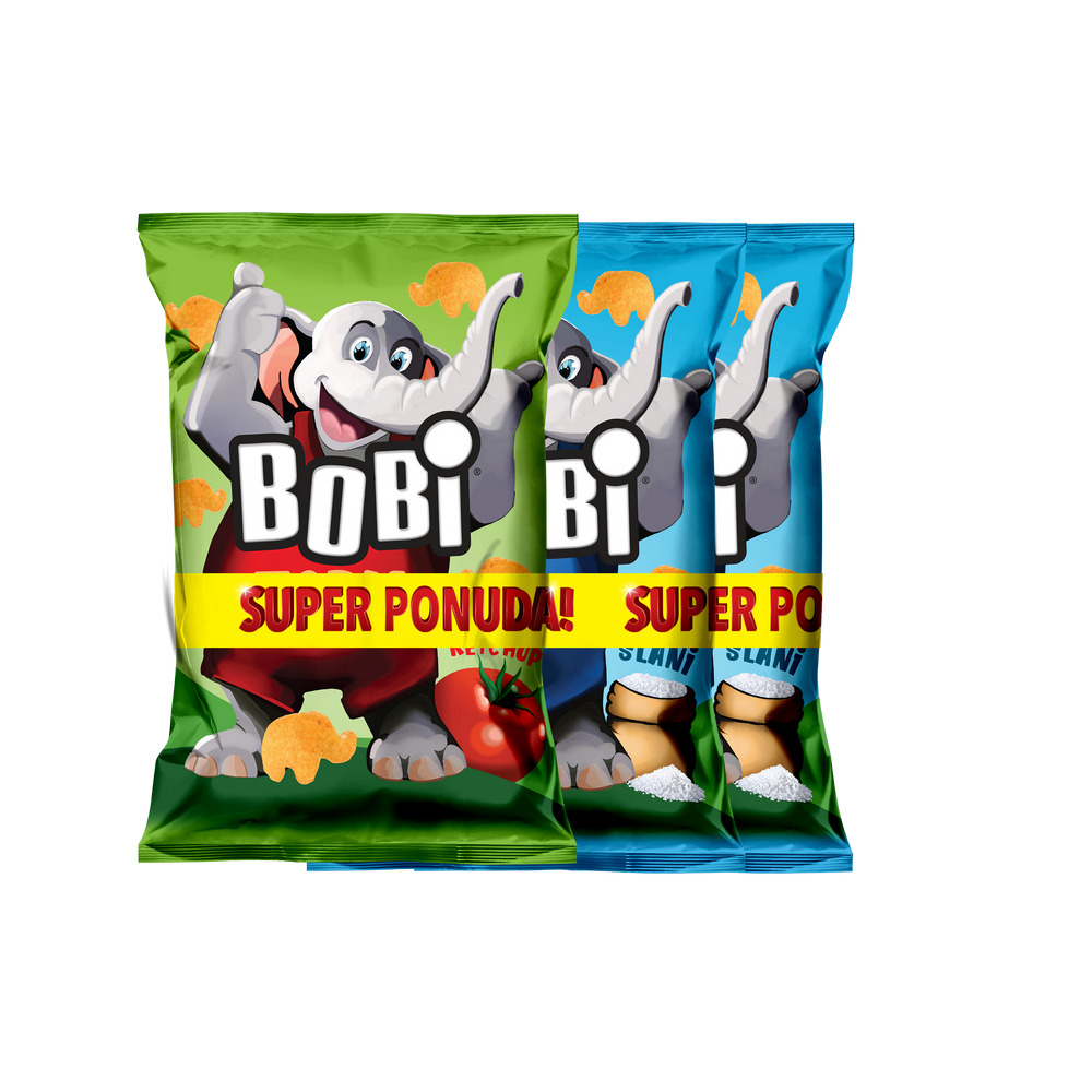 Grickalica Bobi Toby 120g (2x slani 40g + ketchup 40g) | Pevex