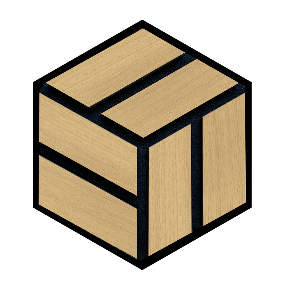 PVC zidne obloge ACUSTICO HEXAGO HRAST 300x260x19MM | Pevex