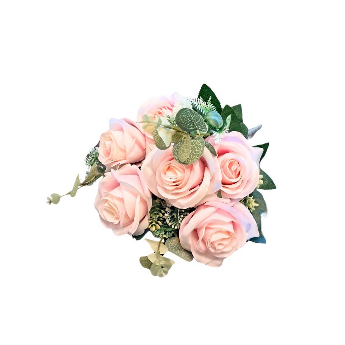 Umjetni buket RUŽA EUKALIPTUS 46 CM ROZI | Pevex