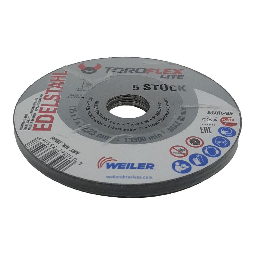 Rezna ploča za metal Rezna ploča za metal Weiler 115x1x22 inox toroflex ...