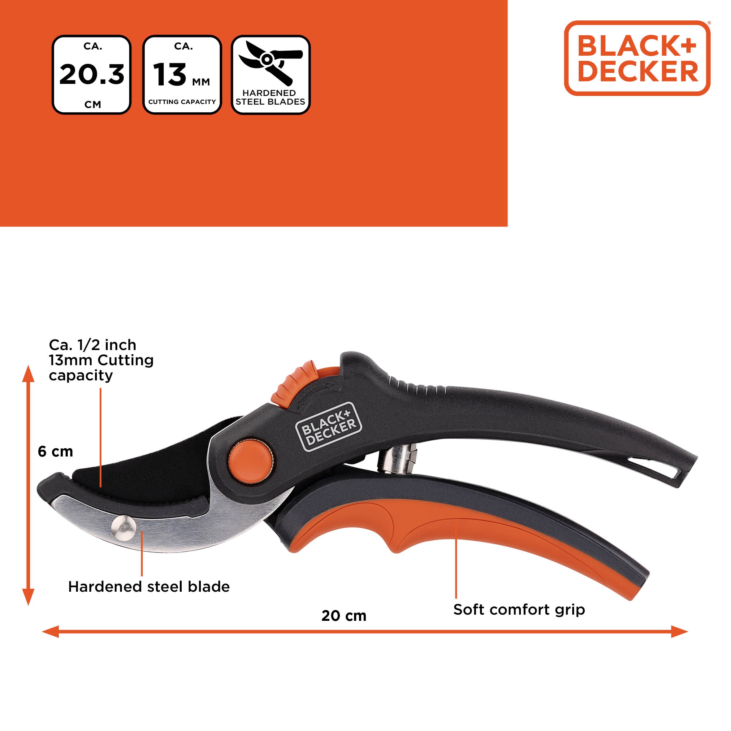 Vrtne škare Black+Decker vrtne škare CBS TOC | Pevex