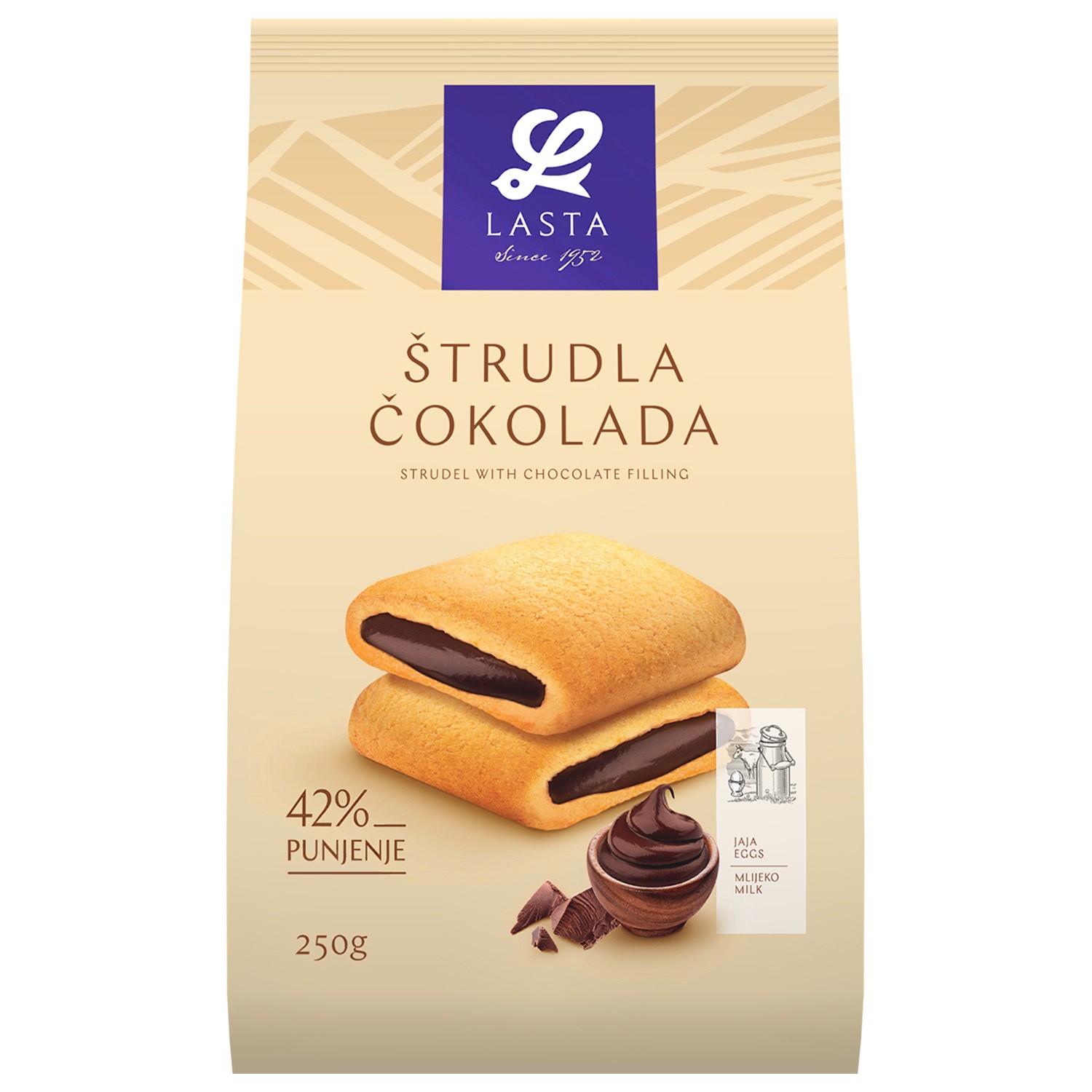 Keks LASTA ŠTRUDLA ČOKO 250G | Pevex