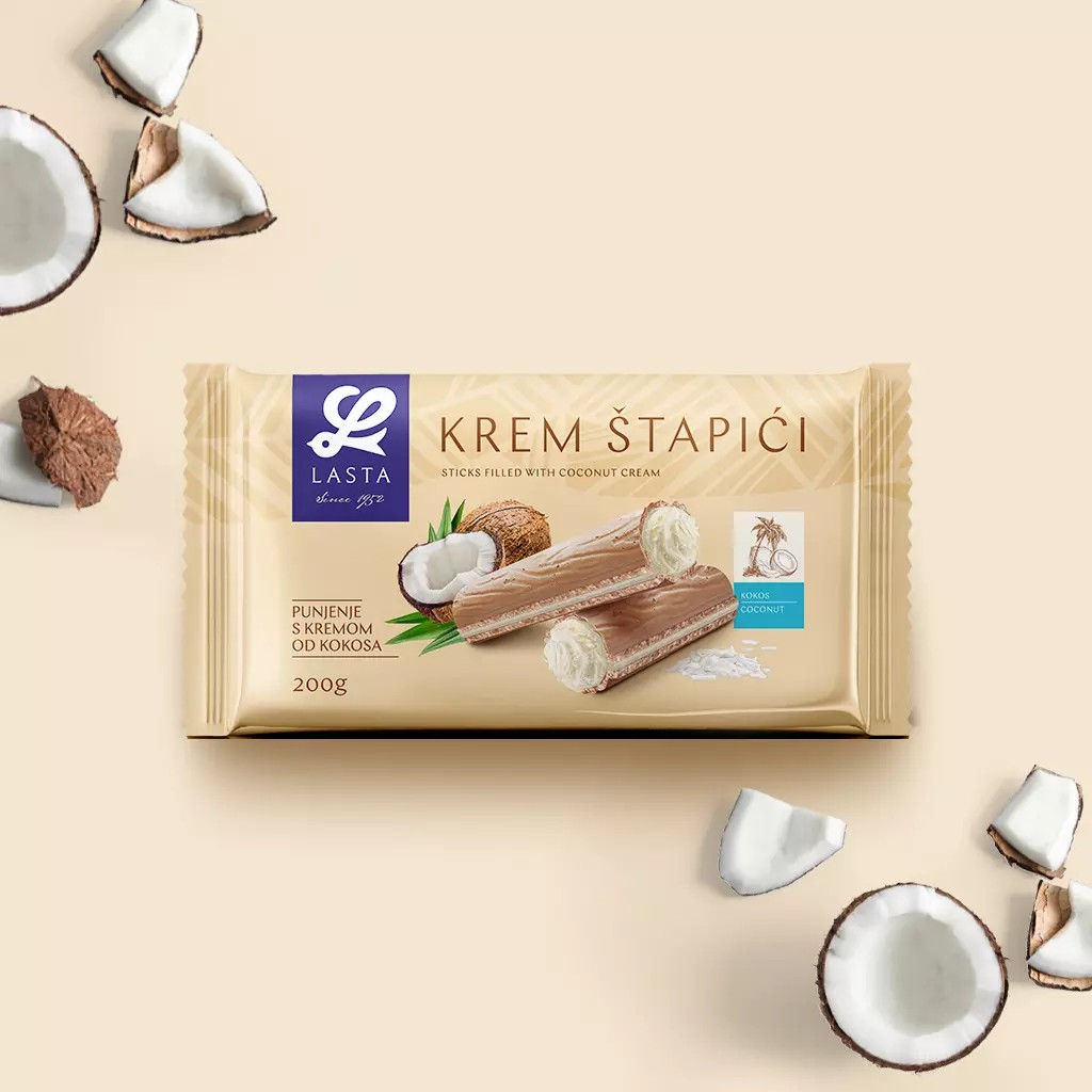Keks LASTA KREM ŠTAPIĆ KOKOS 200G BOX | Pevex