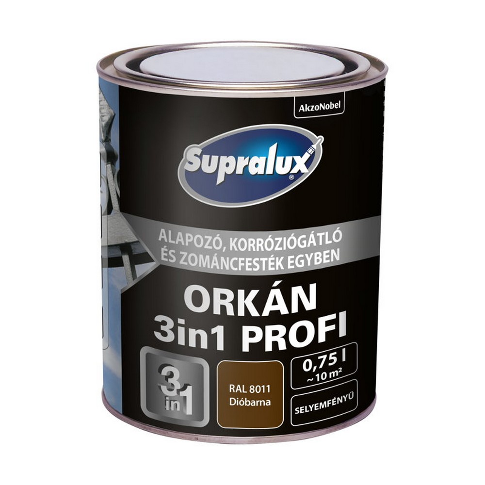 Boja za metal Supralux Orkan 3U1 Profi RAL 8011 - 0,75L | Pevex