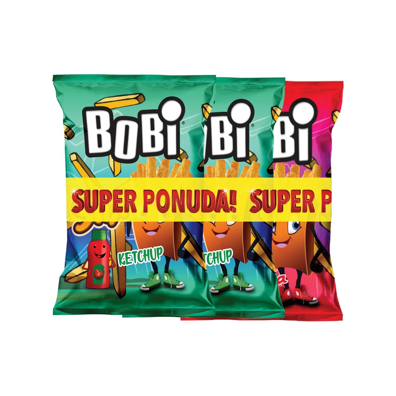 Grickalica BOBI STIX 105G (2X STIX KETCHUP 35G + STIX PIZZA 35G) | Pevex