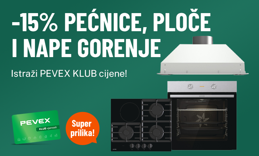 15% popusta na pećnice, ploče i nape Gorenje | Pevex