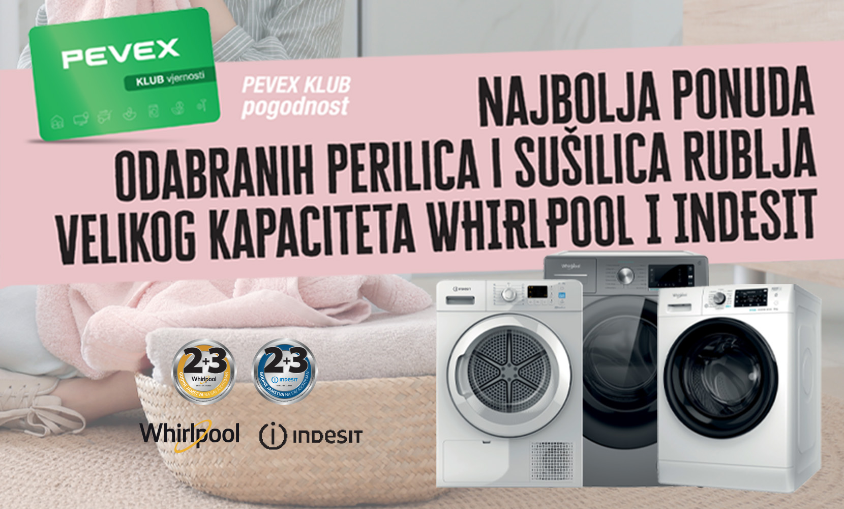 Odabrane perilice i sušilice rublja Whirpool i Indesit | Pevex