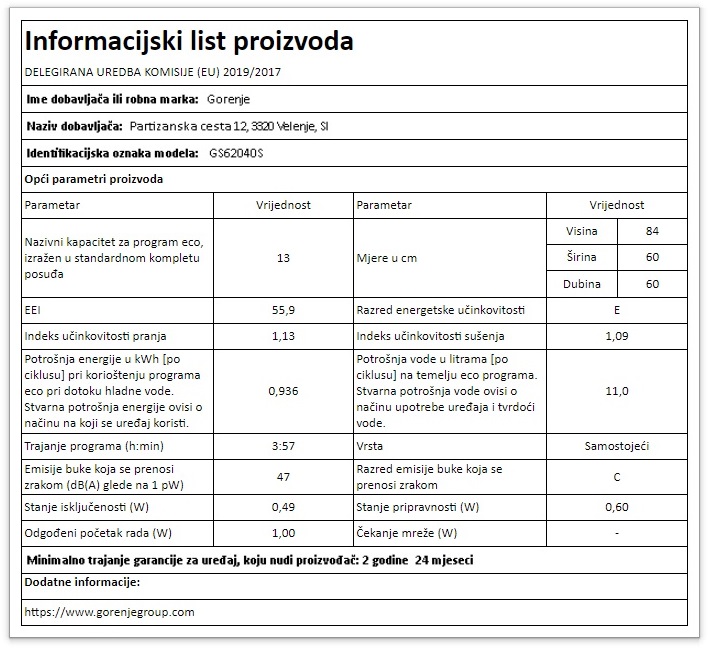 Samostojeća perilica posuđa CANDY CF 4E7L0W | Pevex